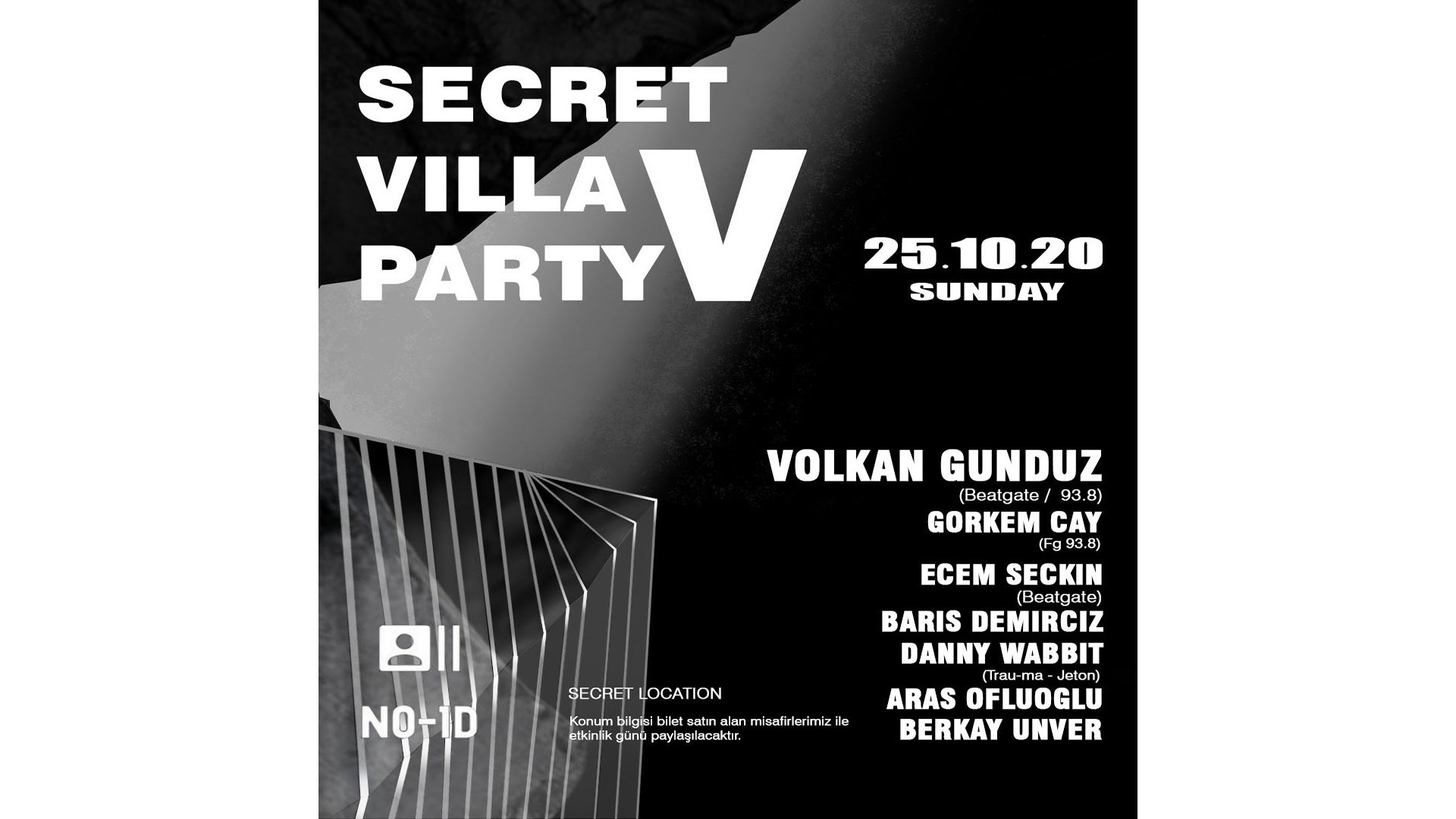 Secret Villa Party V | 25 October 2020 | Villa | Biletino