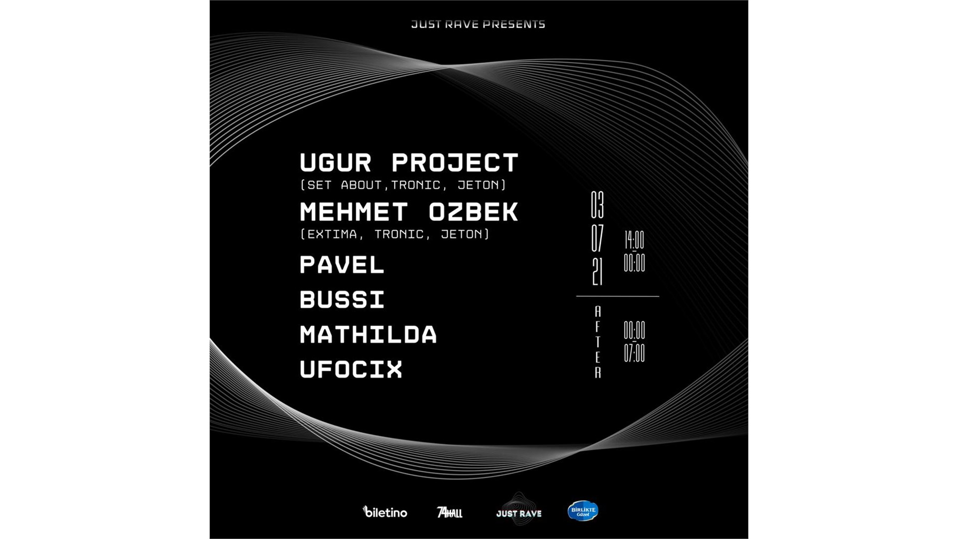 JUST RAVE | 03 Temmuz 2021 | Sahne 74 - Yasemin Yalçın Sahnesi | Biletino