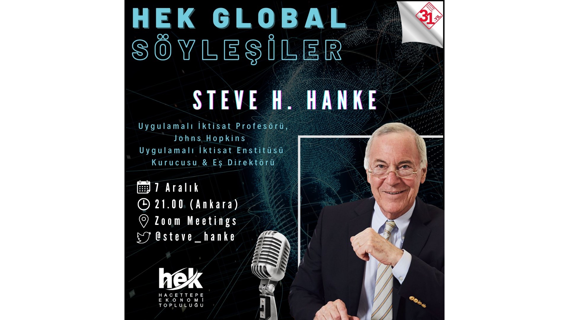 HEK Global Meetings-Steve H. Hanke | 07 Aralık 2021 | Söyleşi | Biletino