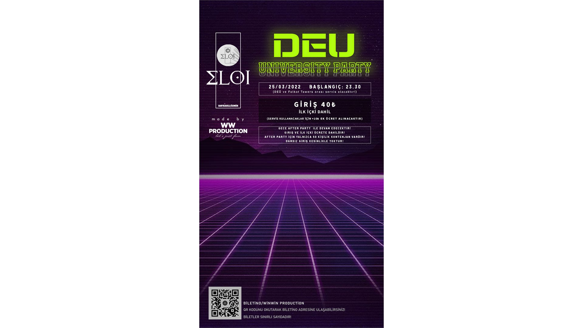 DEU UNIVERSITY PARTY | 25 March 2022 | Eloi | Biletino