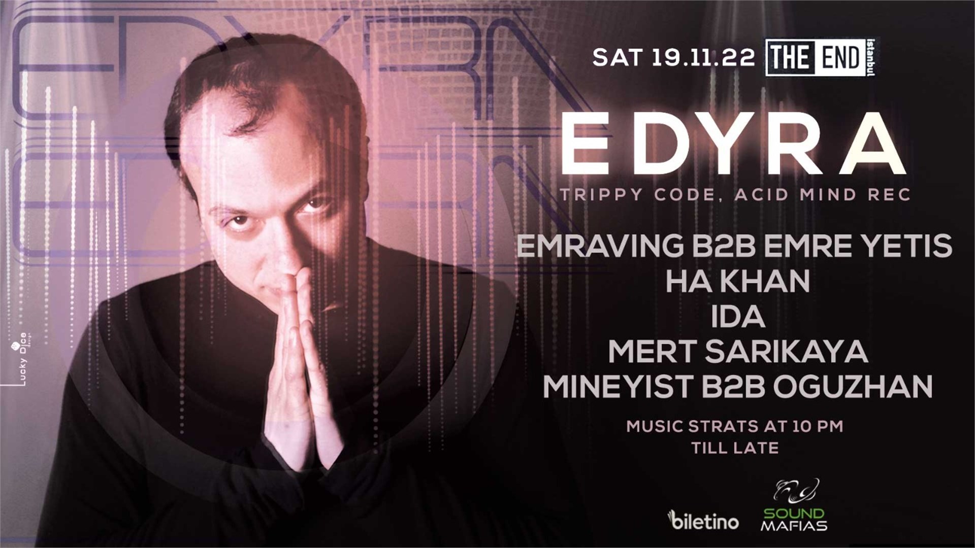 EDYRA "TECHNO NIGHT" | 19 November 2022 | The End İstanbul | Biletino