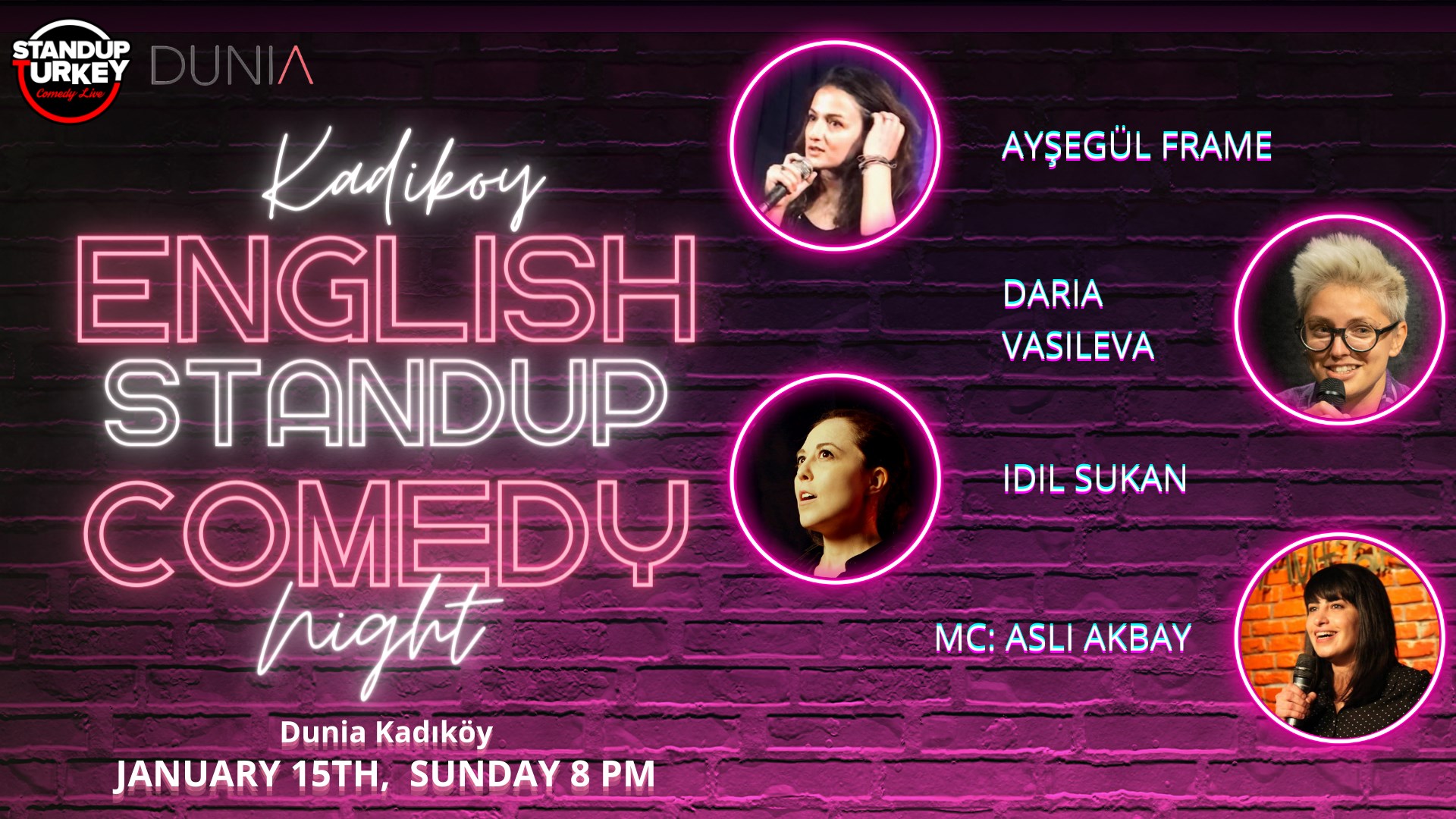 English Standup Comedy Show: Ladies Night | 15 Ocak 2023 | Dunia | Biletino