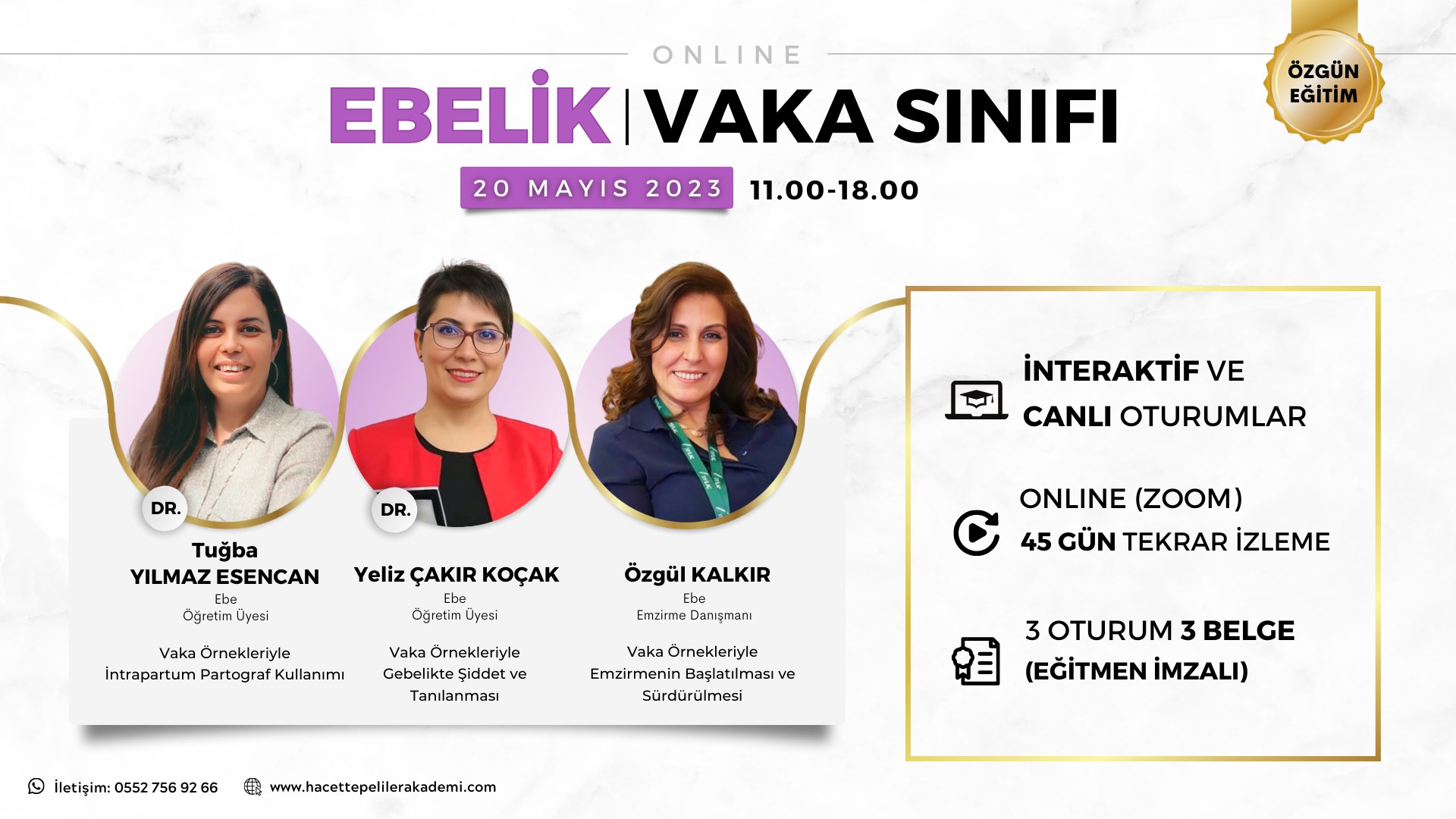 Ebelik Vaka Sınıfı | 20 Mayıs 2023 | Zoom | Biletino