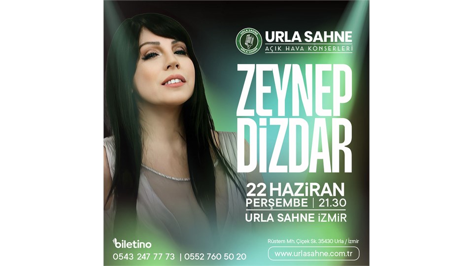 Zeynep Dizdar Konseri | Urla Sahne | 22 Haziran 2023 | Urla Sahne | Biletino