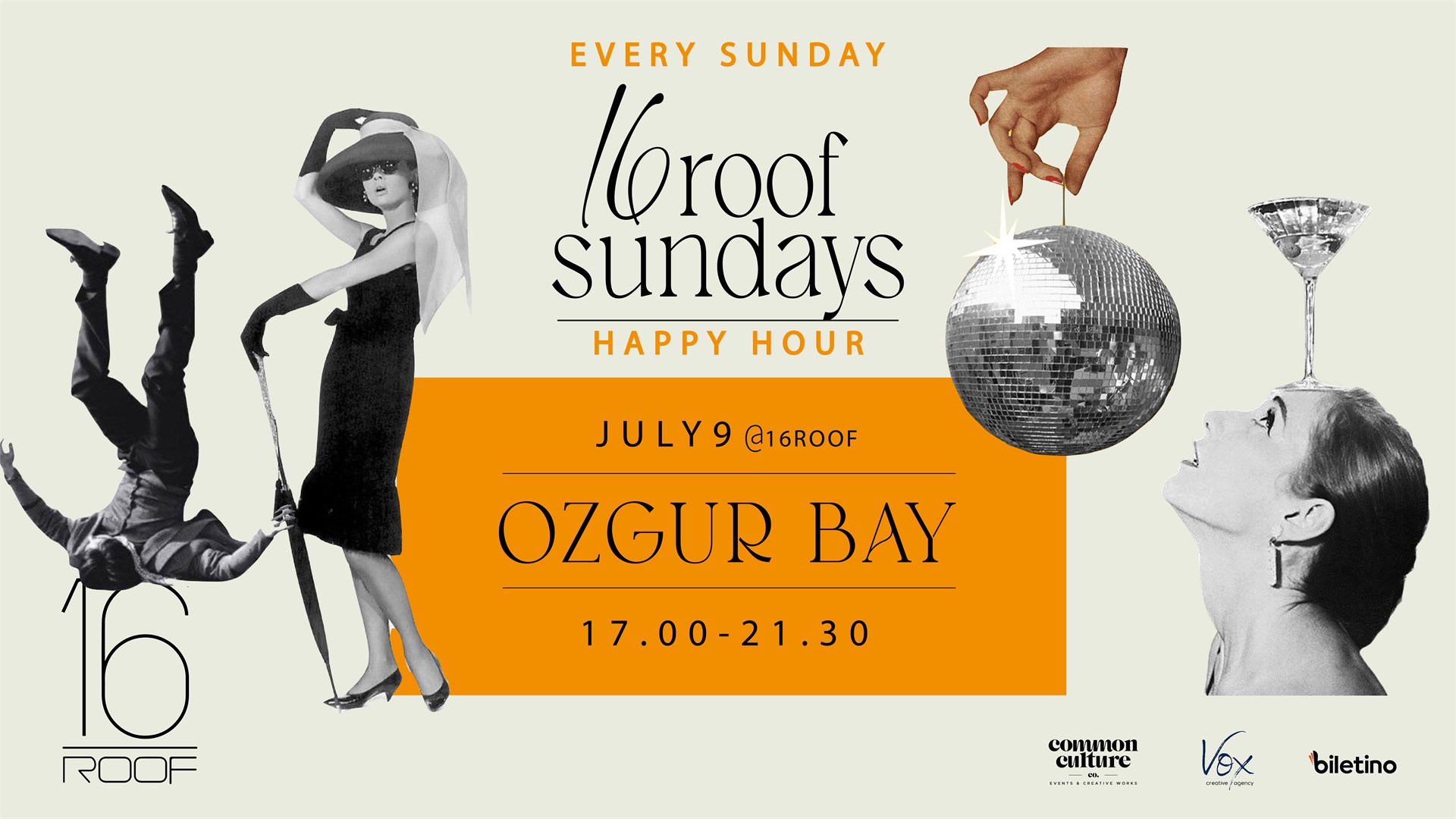 16 Roof Sundays, Happy Hour | 09 July 2023 | 16 Roof | Biletino