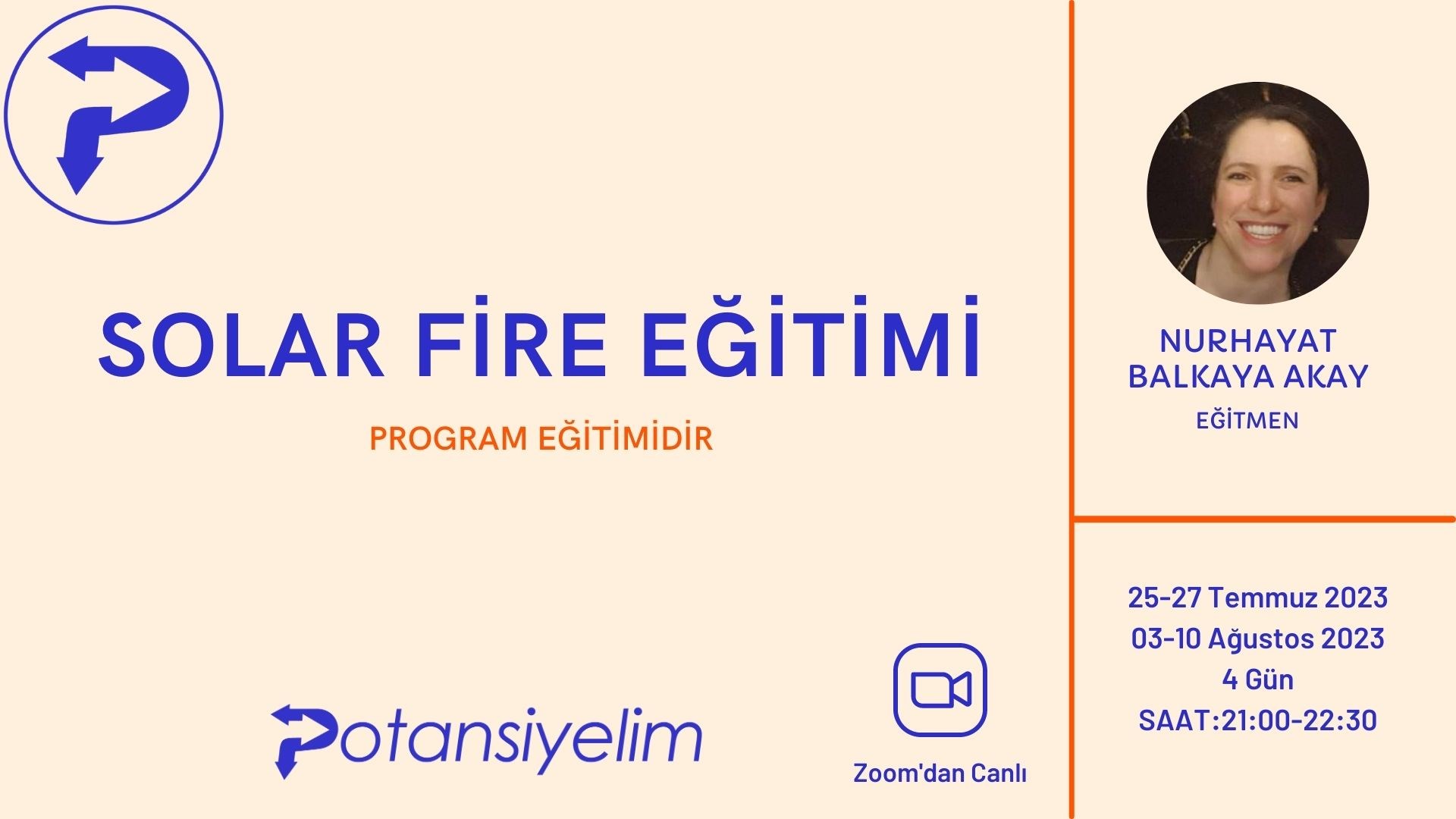Solar Fire Eğitimi (Astroloji) | 25 July 2023 | Zoom | Biletino