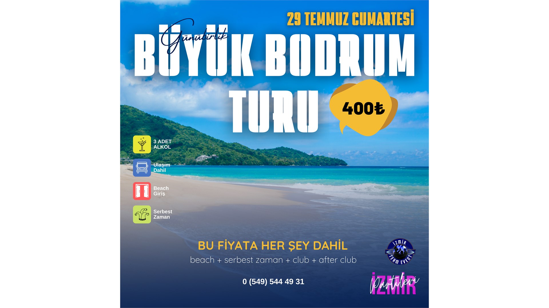 Bodrum Turu 6 | 29 July 2023 | Bodrum Meydan | Biletino