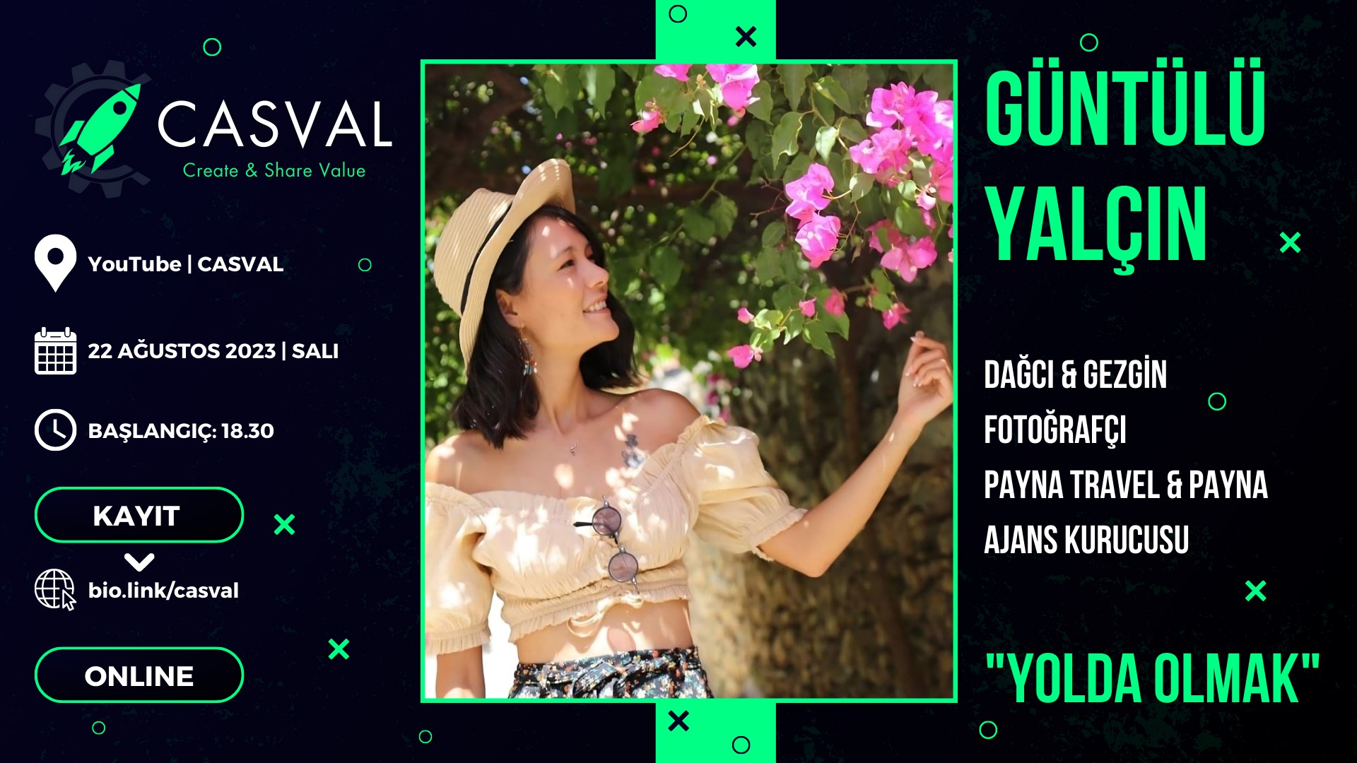 Güntülü Yalçın: Yolda Olmak | 22 August 2023 | Streamyard | Biletino