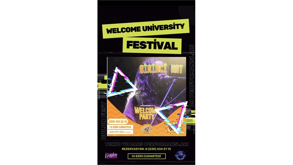 WELCOME UNİVERSİTY FESTİVAL | 14 October 2023 | Arena event | Biletino
