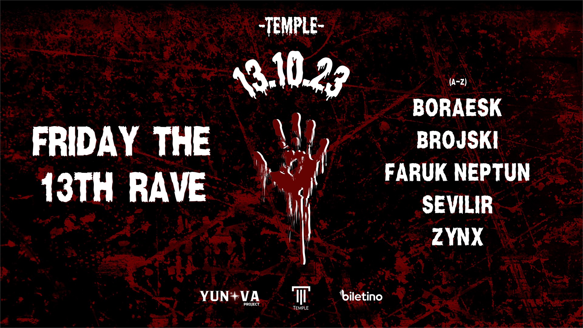 FRIDAY THE 13TH RAVE | 13 October 2023 | Club Temple | Biletino