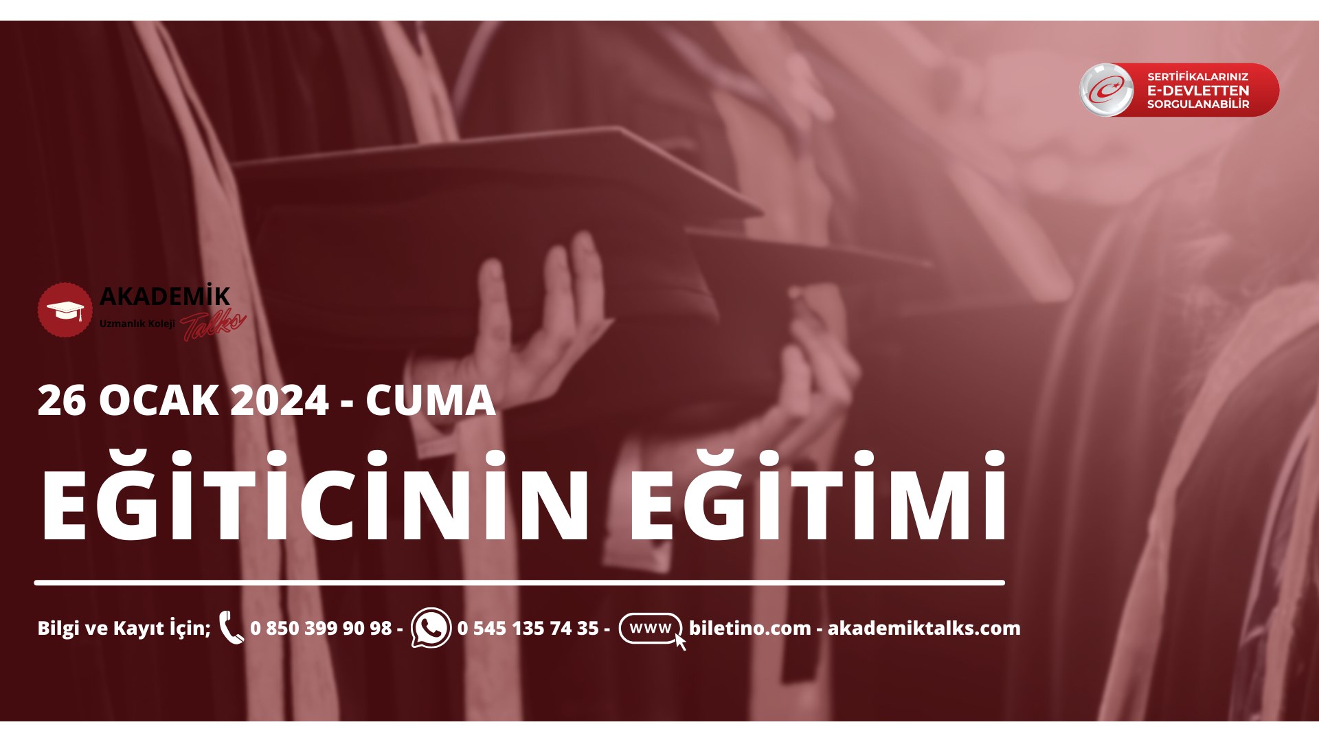 Eğiticinin Eğitimi | 26 January 2024 | Akademi Talks - Online | Biletino