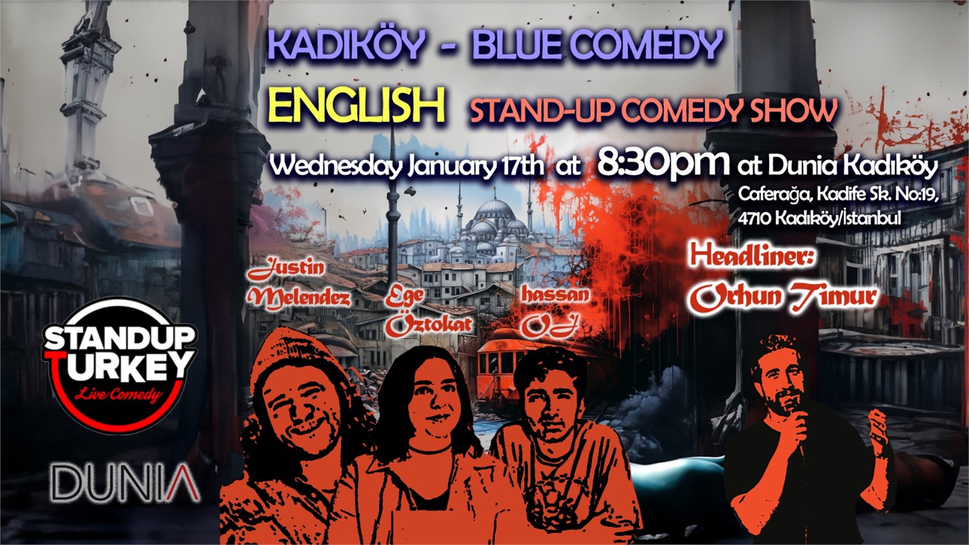 Blue Comedy - Kadıköy English Stand-up Show | 17 January 2024 | Dunia ...