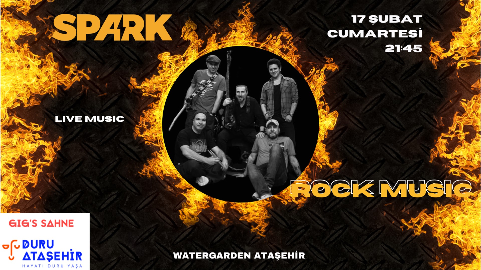 SPARK - Rock Live Music | 17 Şubat 2024 | Duru Ataşehir | Biletino
