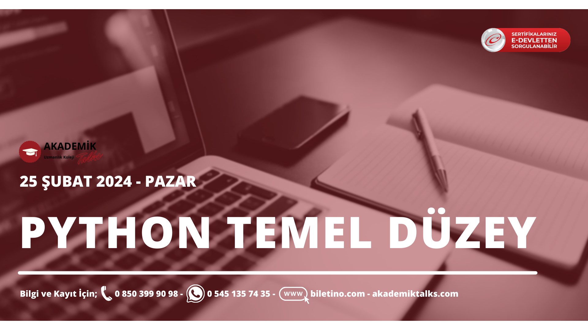 PYTHON Temel Düzey Eğitimi | 25 February 2024 | Akademi Talks - Online | Biletino