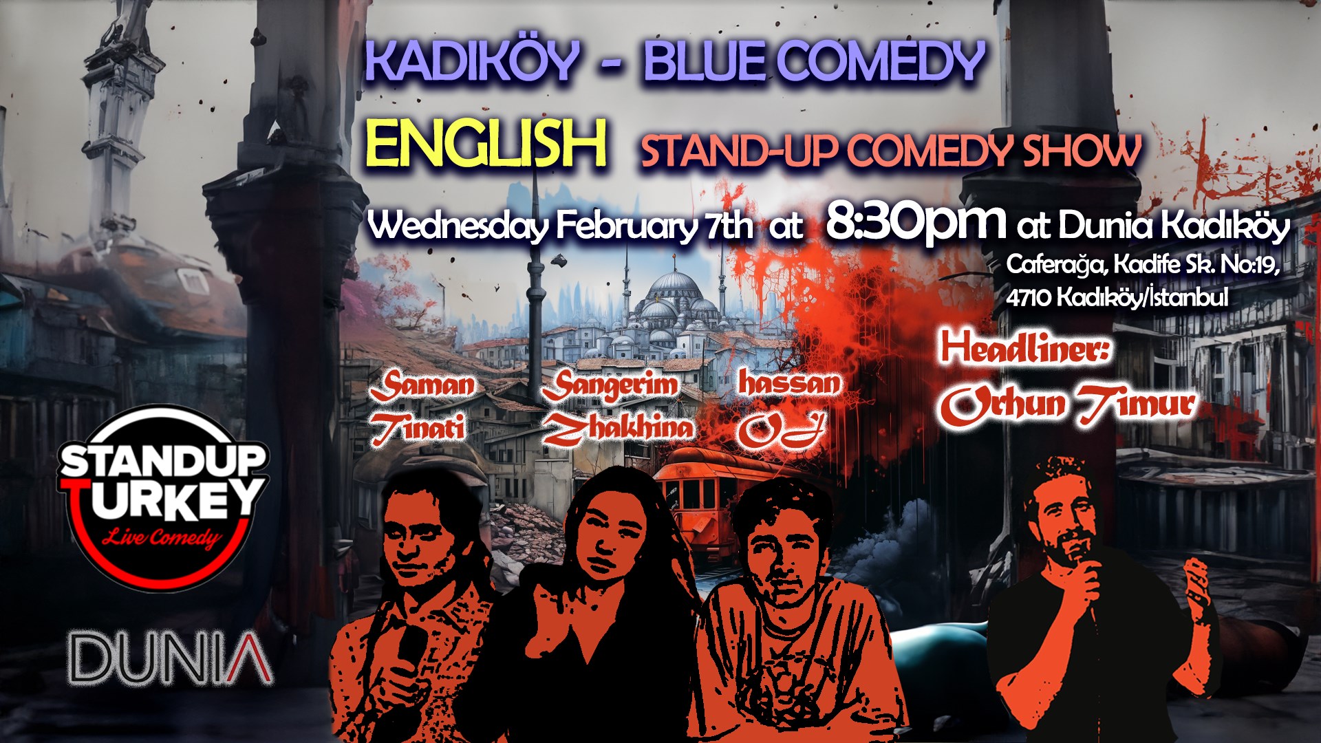 Blue Comedy - Kadıköy English Stand-up Show | 07 February 2024 | Dunia ...