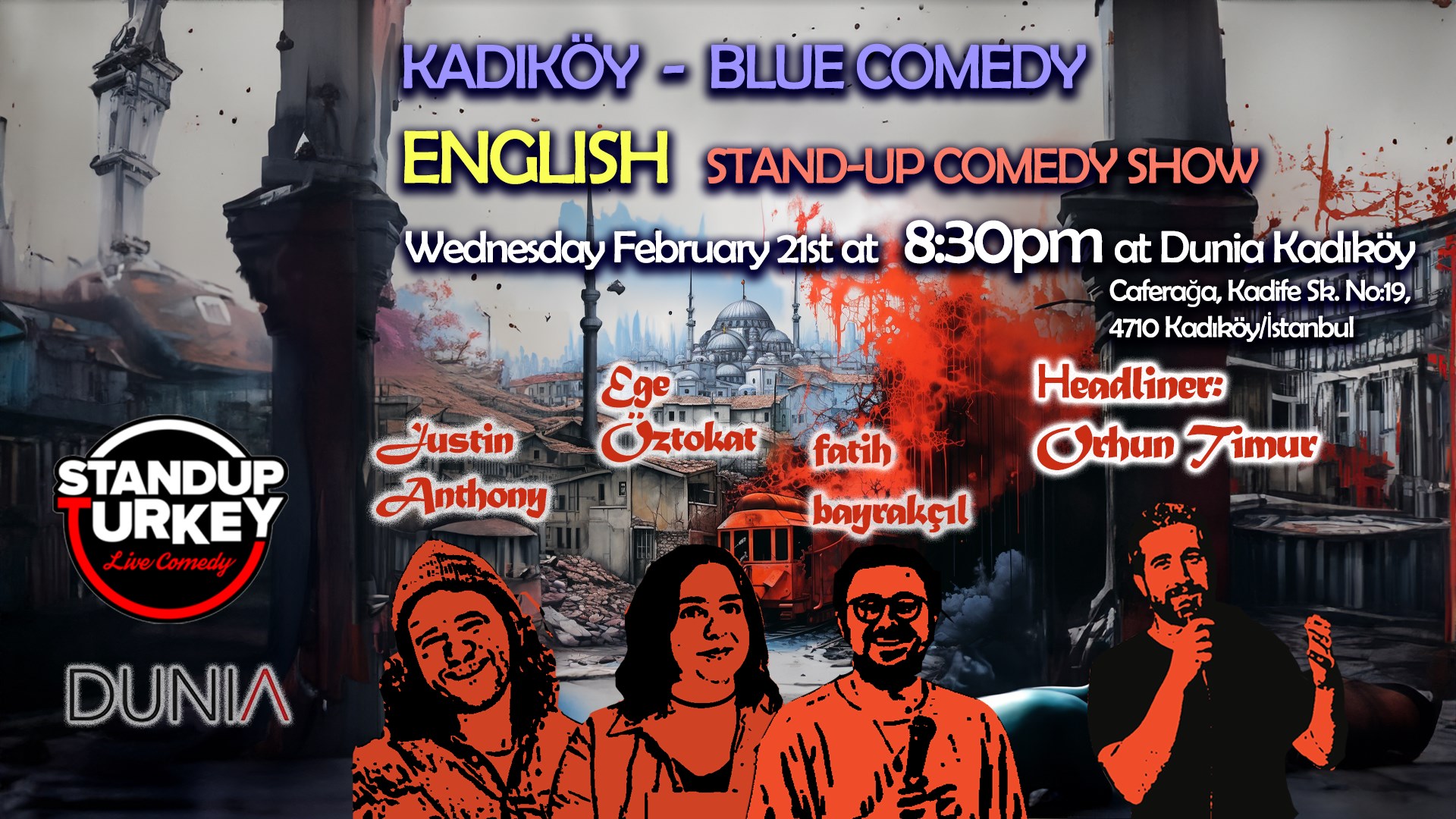 Blue Comedy - Kadıköy English Stand-up Show | 21 February 2024 | Dunia ...