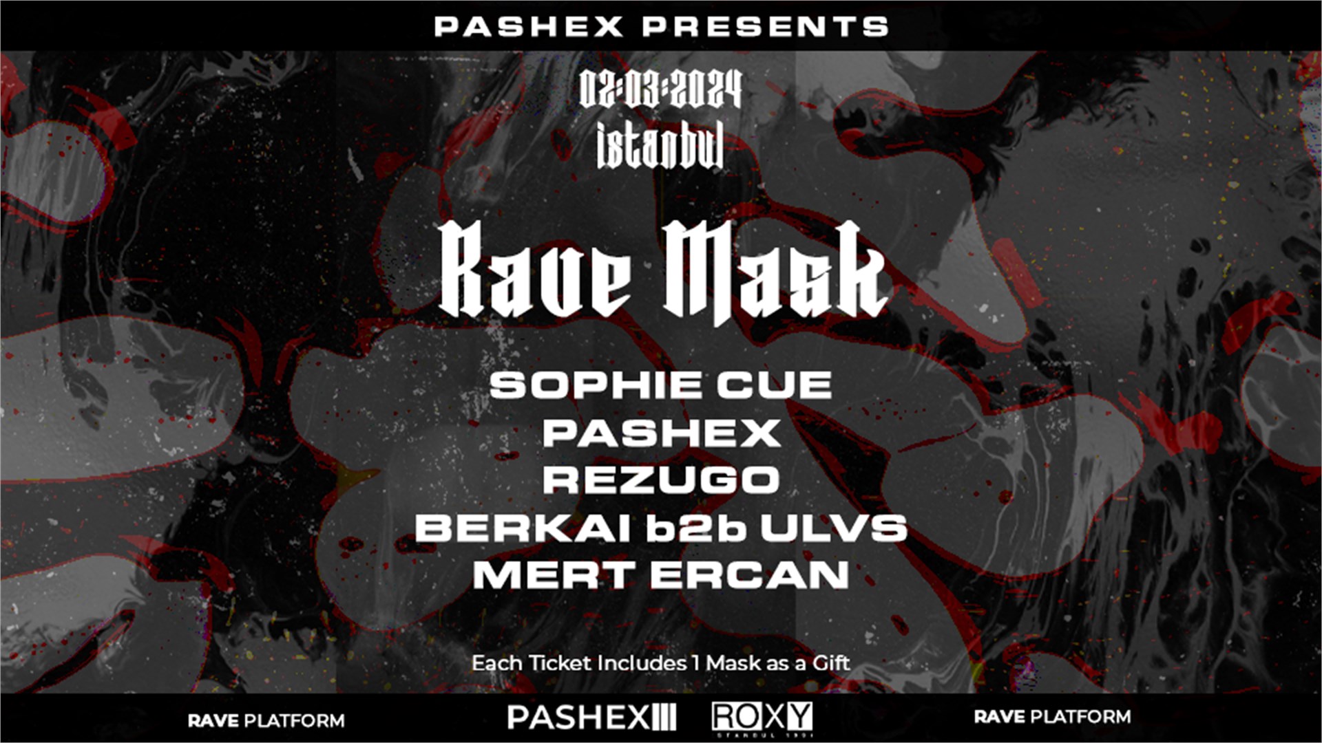 RAVE MASK AT ROXY CLUB | 02 Mart 2024 | ROXY | Biletino