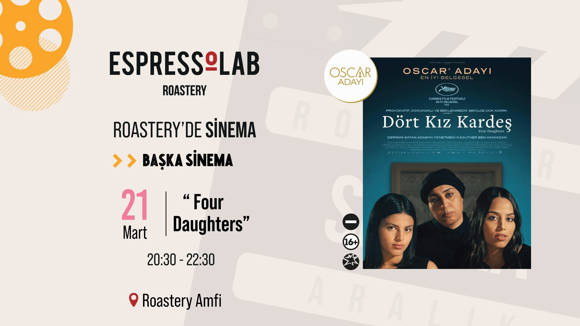 Roastery'de Sinema - Four Daughters ( Dört Kız Kardeş ) | 21 March 2024 ...