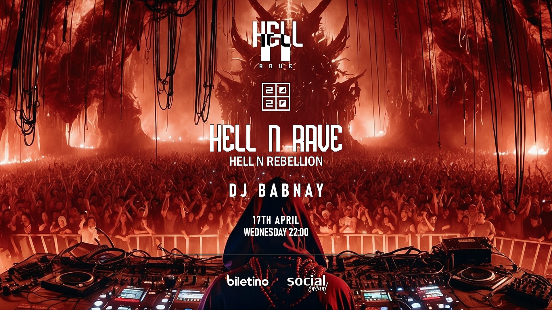 Hell n Rebellion Eskişehir Hard Techno Rave Party | 17 April 2024 | Club 20 20 | Biletino