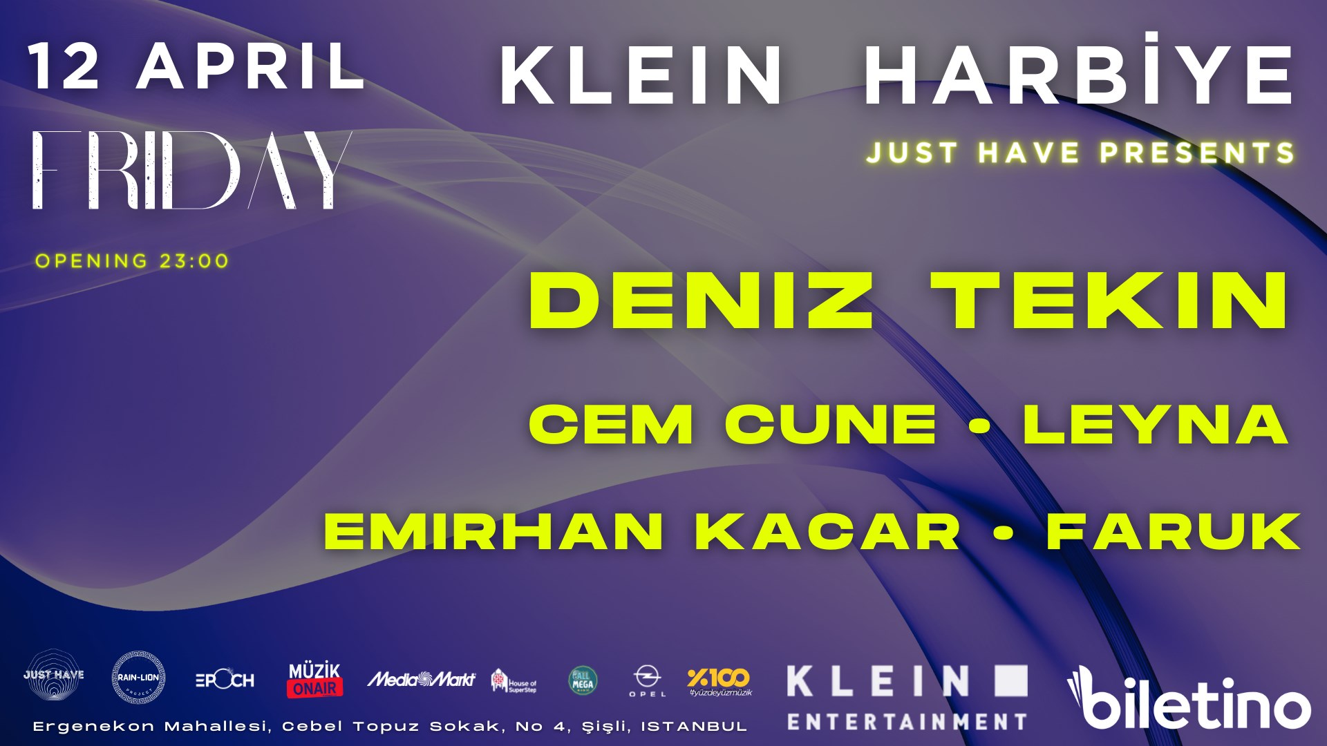 JUST HAVE PRESENTS > 12 APRIL FRIDAY at the KLEIN HARBİYE | 12 Nisan ...