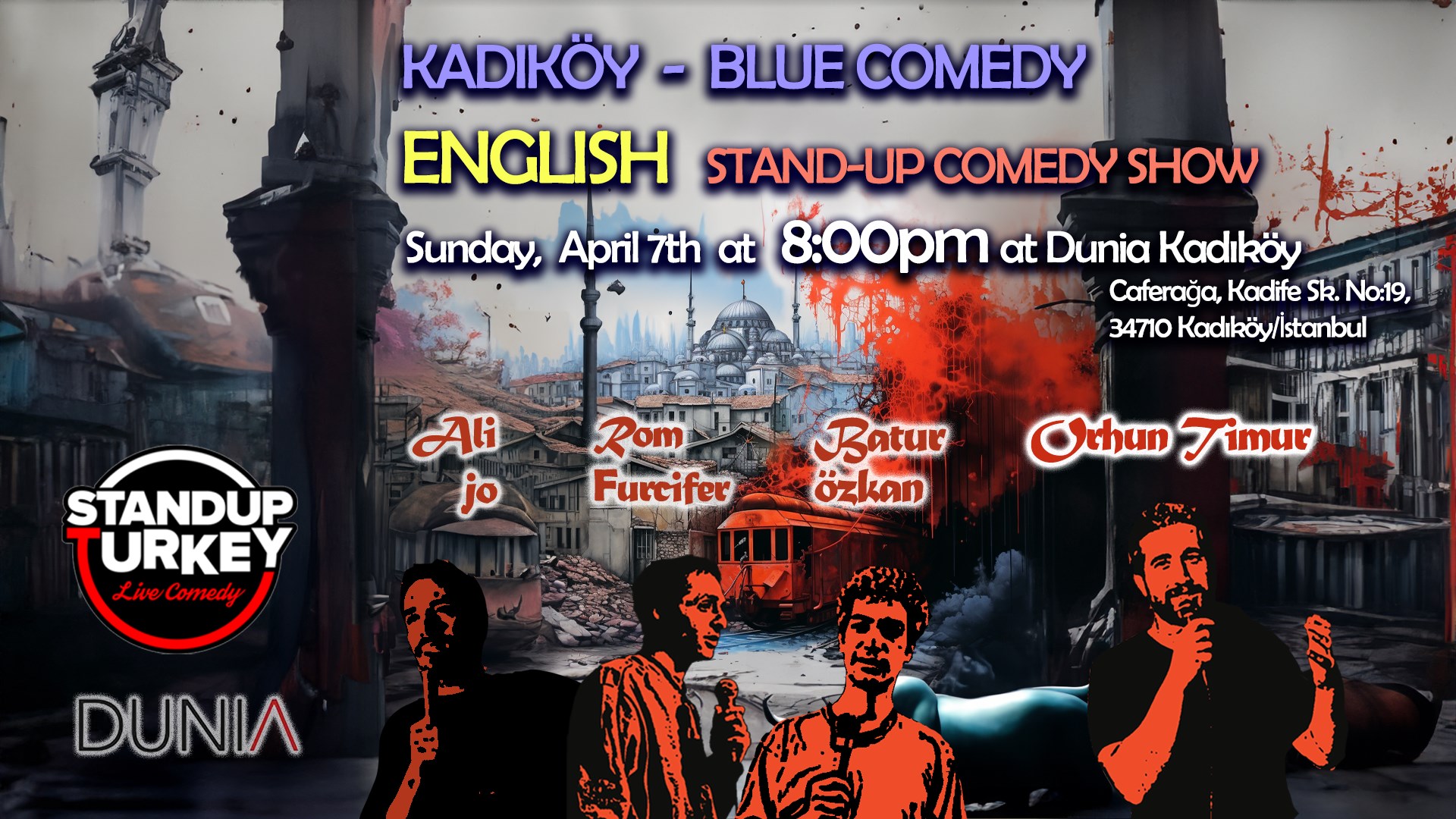 Kadıköy English Stand-up Comedy Show | 07 April 2024 | Dunia | Biletino