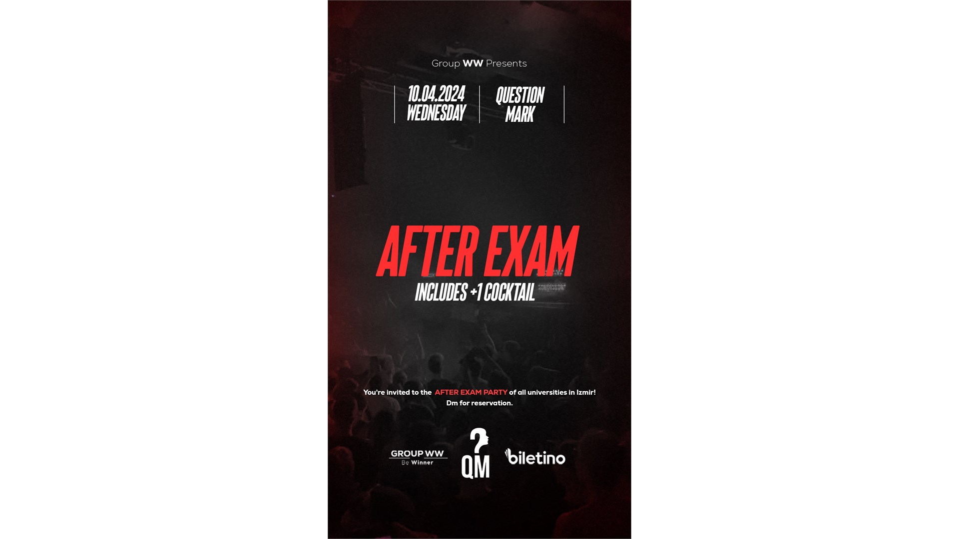 After Exam Party Vol.1 at QM | 10 Nisan 2024 | Qm İzmir | Biletino