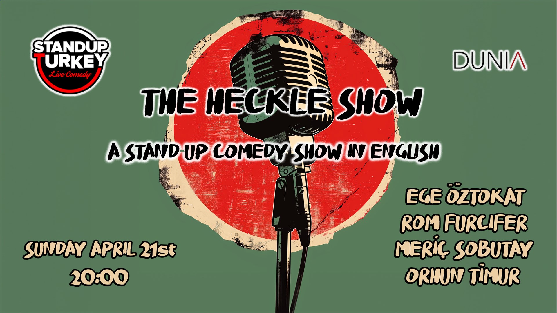 Heckle Show - English Stand-up Comedy | 21 April 2024 | Dunia | Biletino