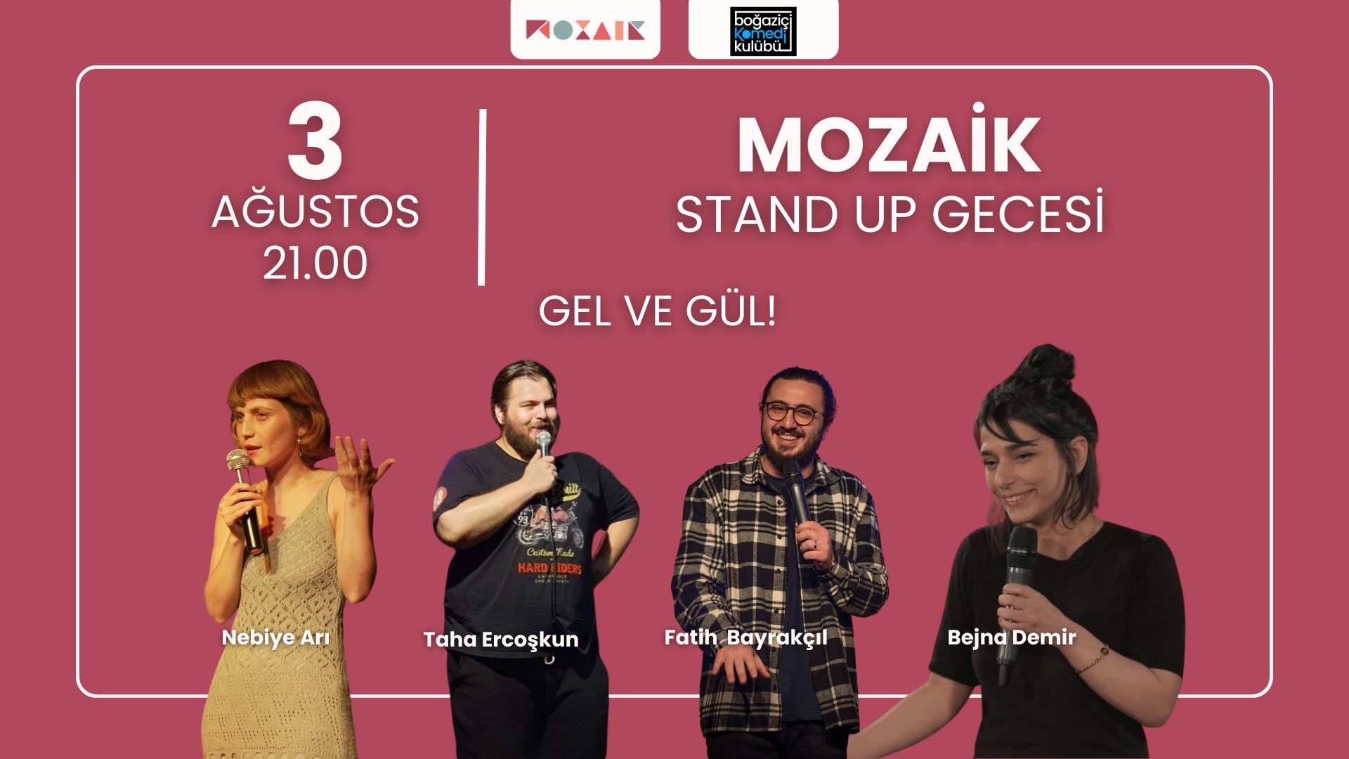 Üsküdar Mozaik Studio Stand-up Gecesi | 03 August 2024 | Mozaik Studio | Biletino