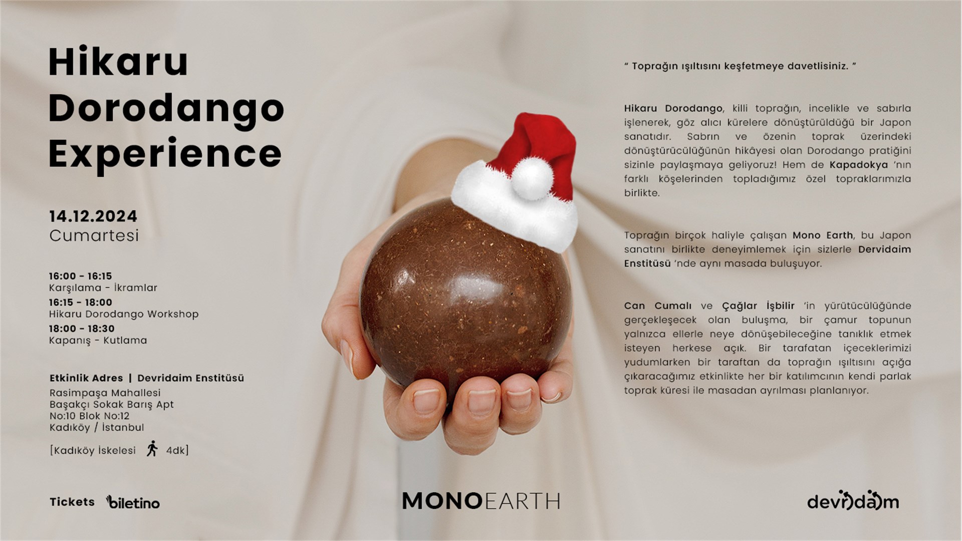 Mono Earth Hikaru Dorodango Experience | Workshop | 14 December 2024 | Devri Daim Enstitüsü ...