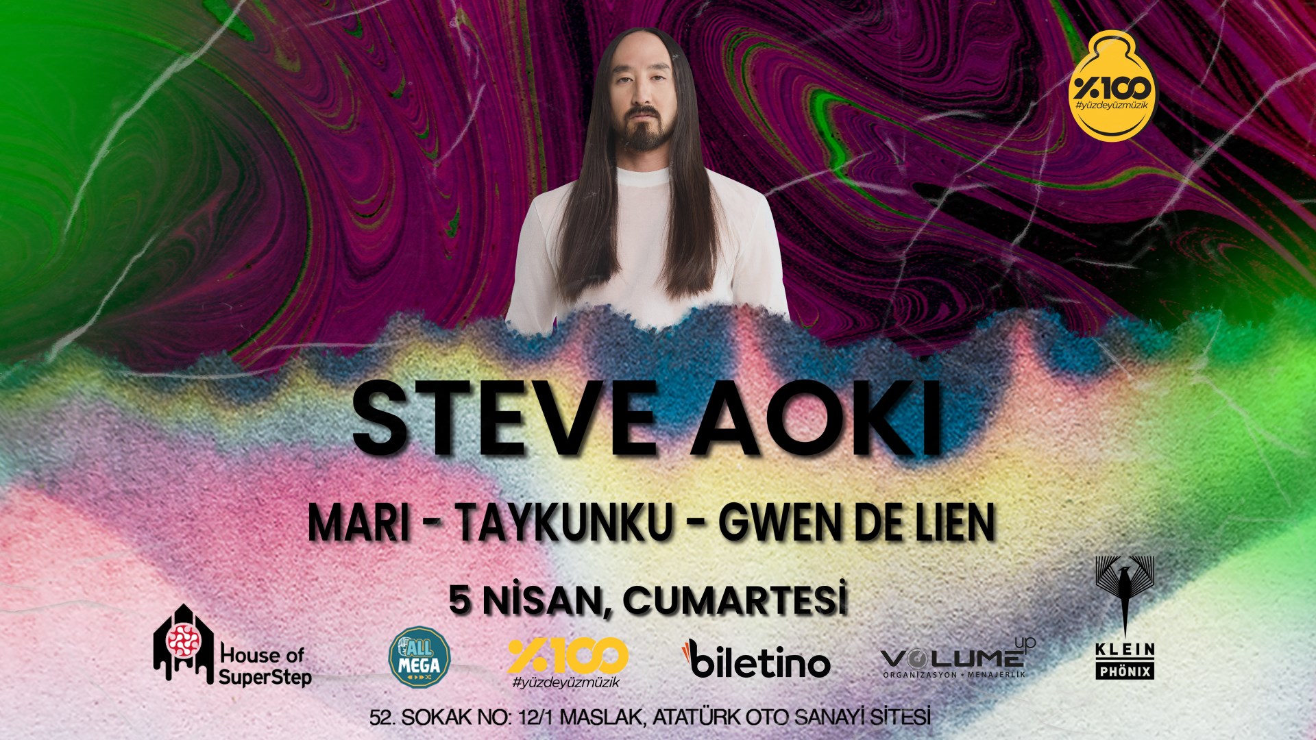 STEVE AOKI | Klein Phönix | 05 Nisan 2025 | Klein Phönix | Biletino