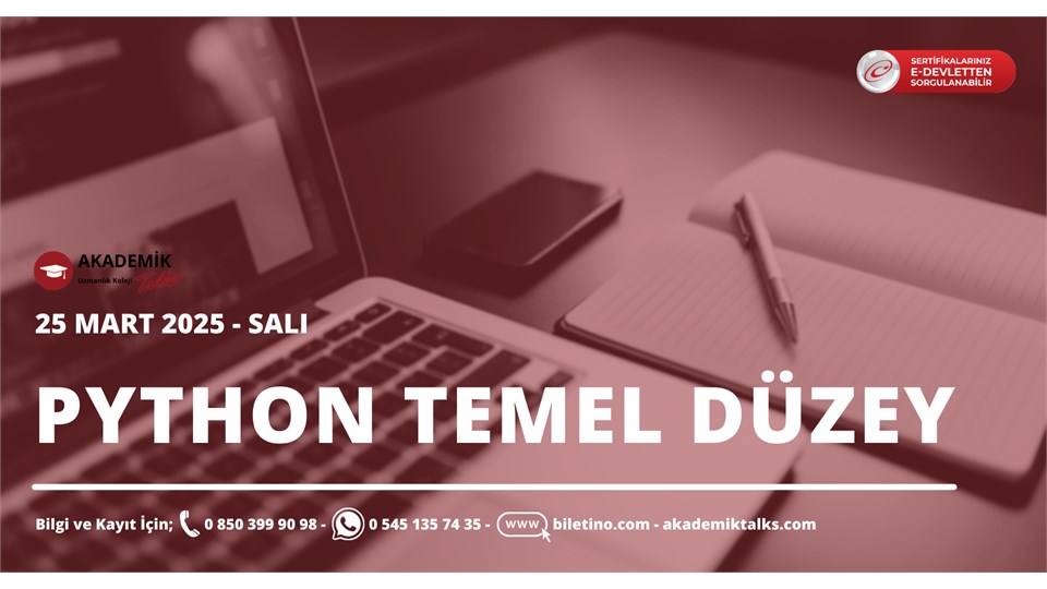 PYTHON Temel Düzey Eğitimi | 25 March 2025 | Akademi Talks - Online | Biletino