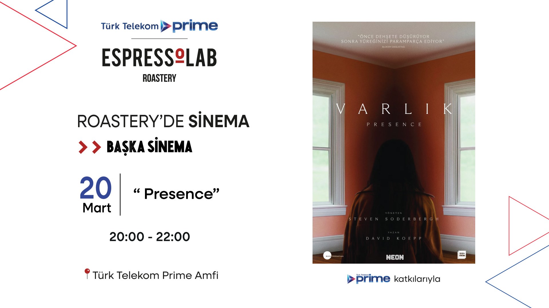 Roastery'de Sinema - Presence | 20 March 2025 | Espressolab Roastery Amfi | Biletino