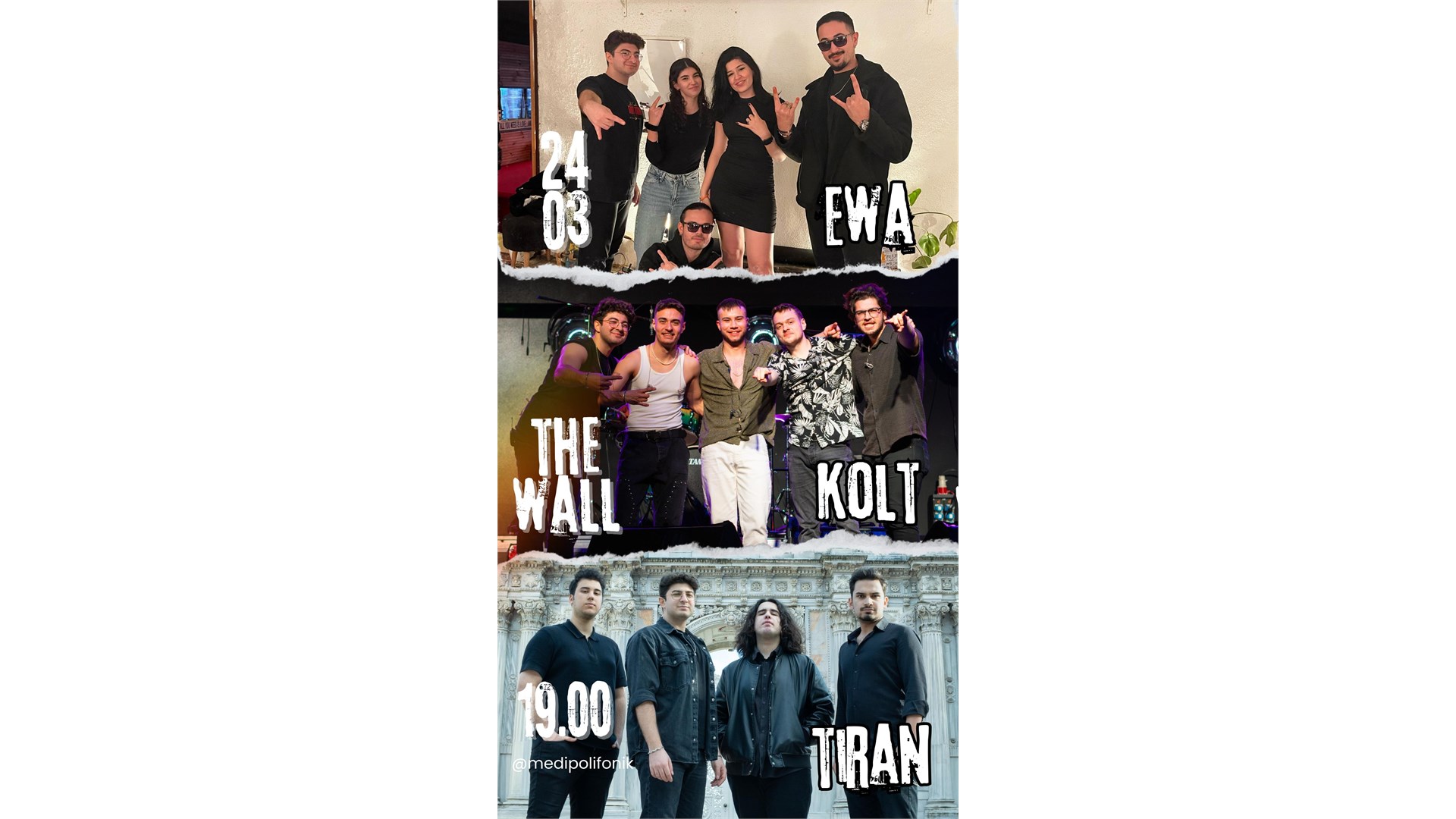 MEDİPOLİFONİK - EWA & KOLT & TİRAN | 24 March 2025 | The Wall Saloon | Biletino