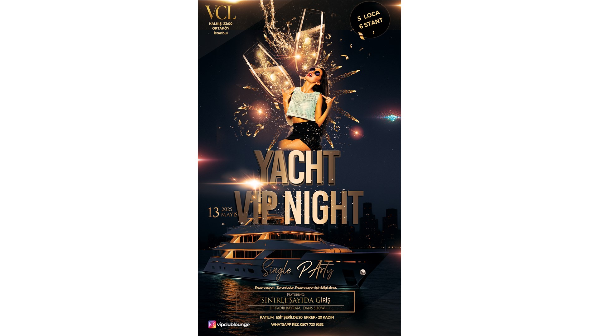 VIP YACHT NIGHT PARTY | 13 May 2025 | Ortaköy İskelesi | Biletino