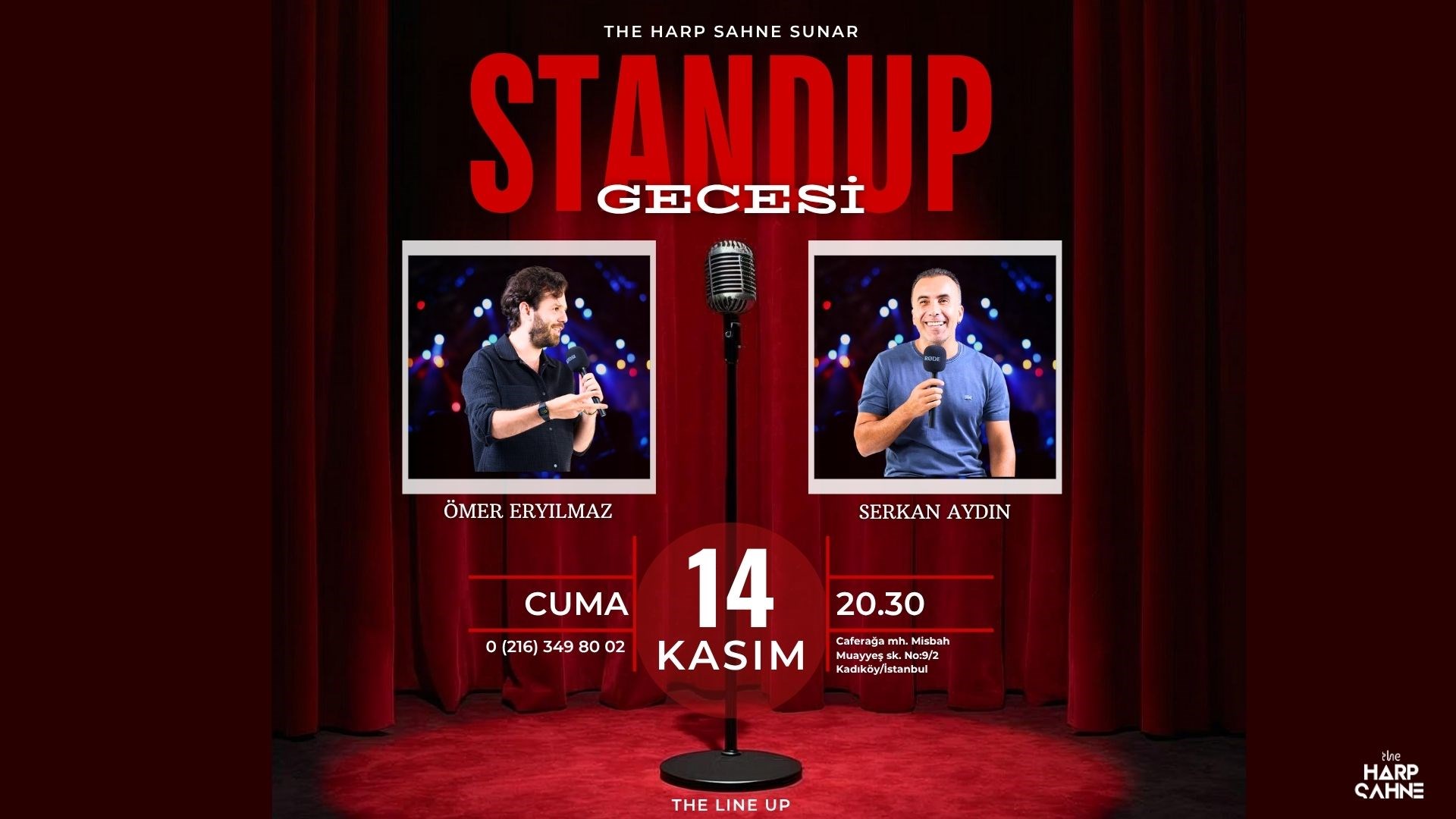 Harp Sahne 2’li Stand Up Gecesi Kadıköy | 14 Kasım 2025 | The Harp ...