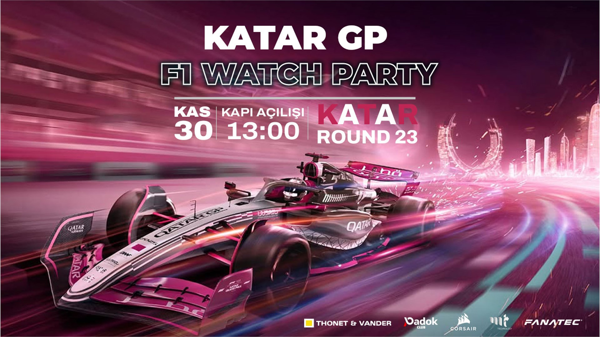 Katar GP F1 Watch Party | 30 Kasım 2025 | Padok Club | Biletino