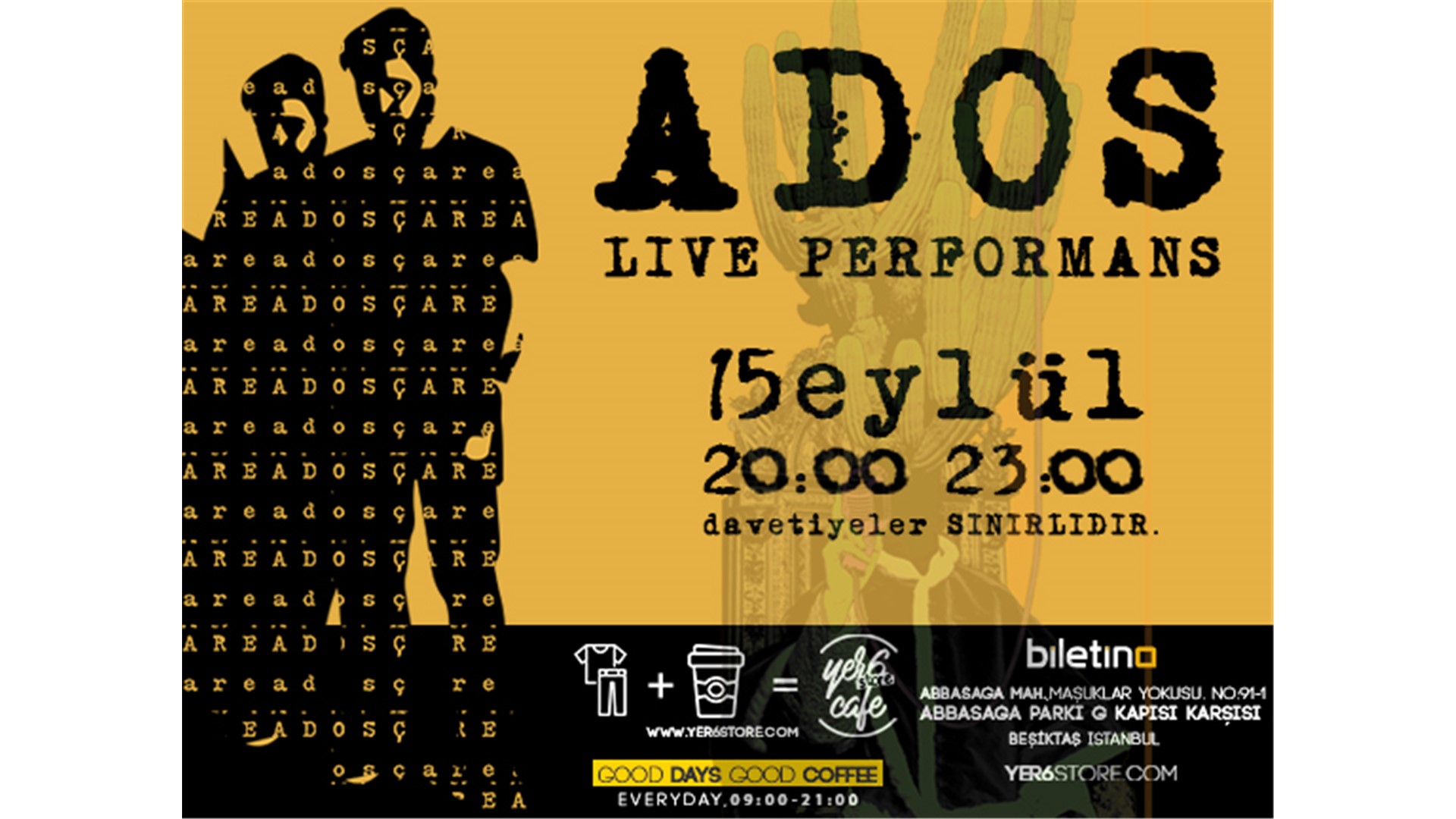 Ados - Live Performance | 15 September 2018 | Yer6 Store Cafe | Biletino